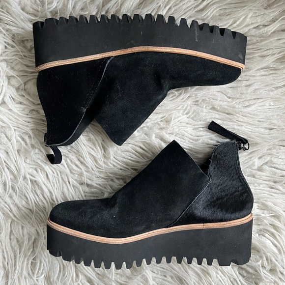 All Black | Shoes | All Black Shootie Tread Suede Pony Hair Black ...
